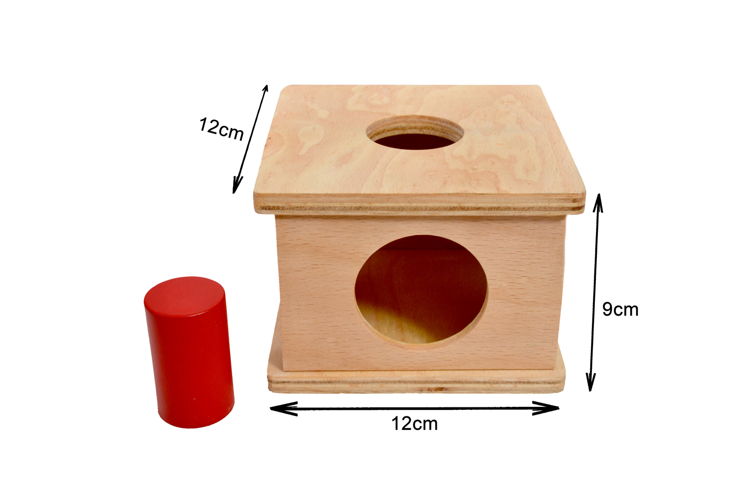 Imbucare box with large cylinder, montessori imbucare box