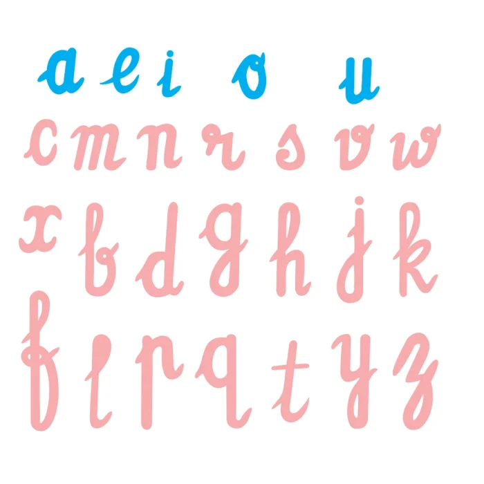 English Alphabet Cut-Outs-Cursive - Kidken Edu Solutions