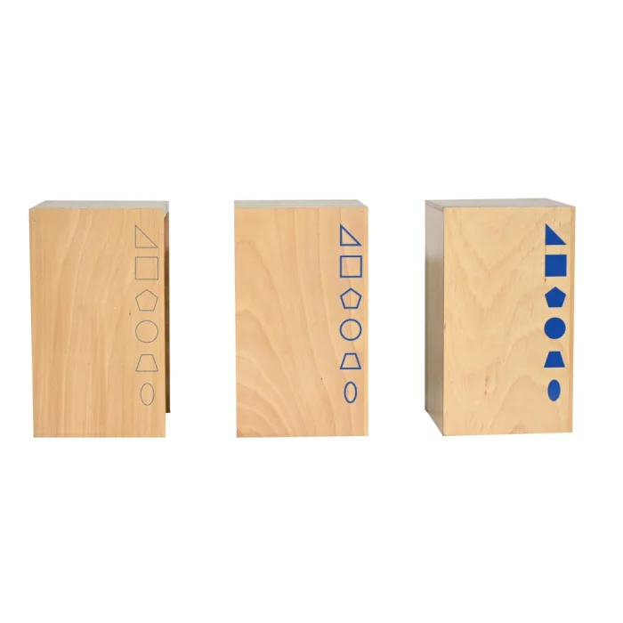 Geometric Form Cards With Wooden Cabinet For Cards | KidKen