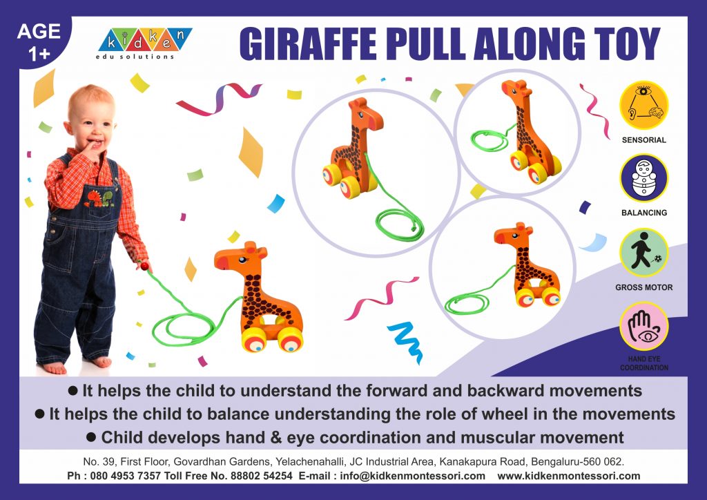 Buy Pull Along Toy Giraffe At Best Price | KidKen Edu Solutions