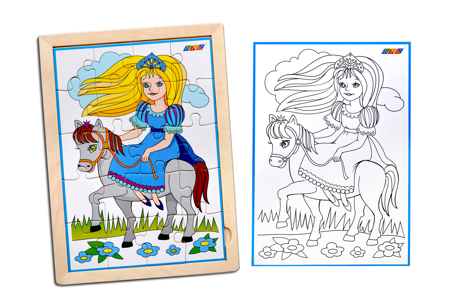 Buy Princesses Jigsaw Puzzle With Colouring Sheet At Best Price | Kidken
